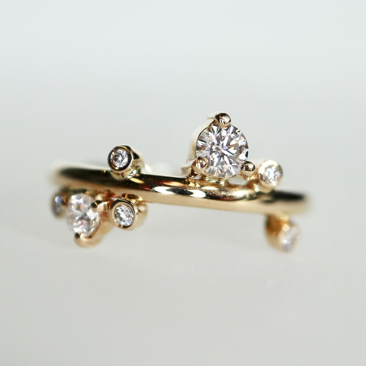Scattered Offset Diamond Ring – Diamond Gallery